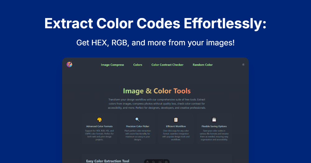 Image Color Picker & Tools | Extract Colors, Compress Images, Check Contrast
