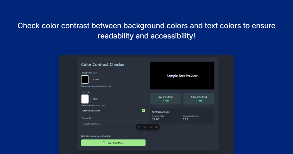 WCAG Color Contrast Checker | Accessibility Compliance Tool